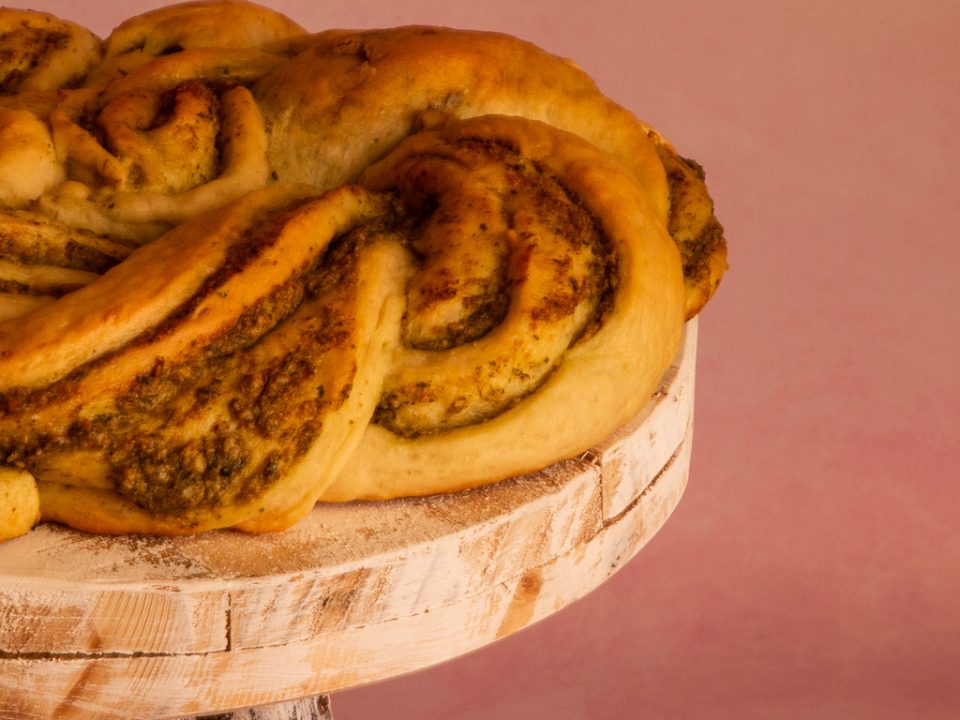 Russian braided pesto bread for #Breadbakers - Veenas Vegnation
